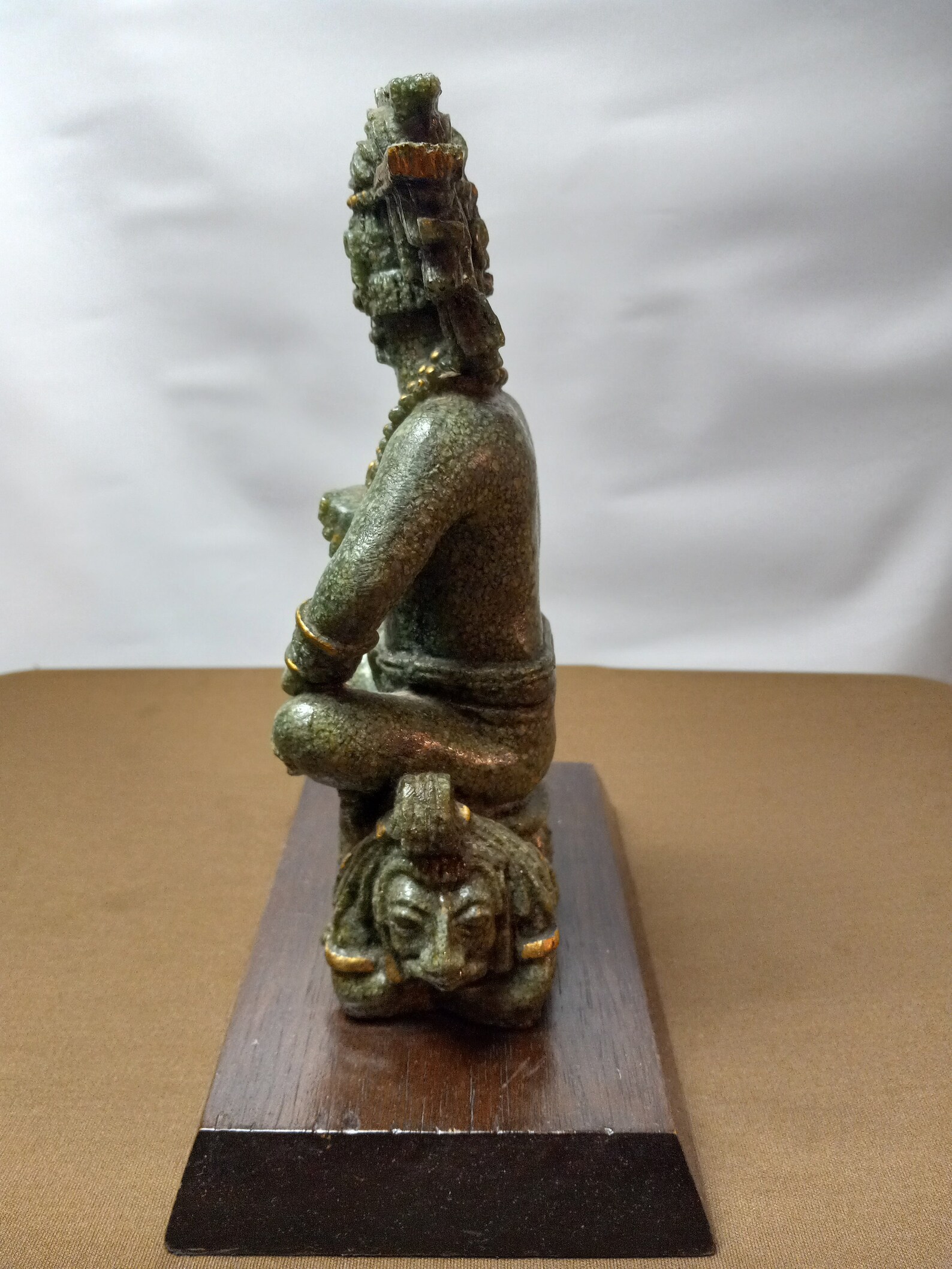 Vintage Aztec Leader Montezuma Statue Jade Green Gold Warrior - Etsy