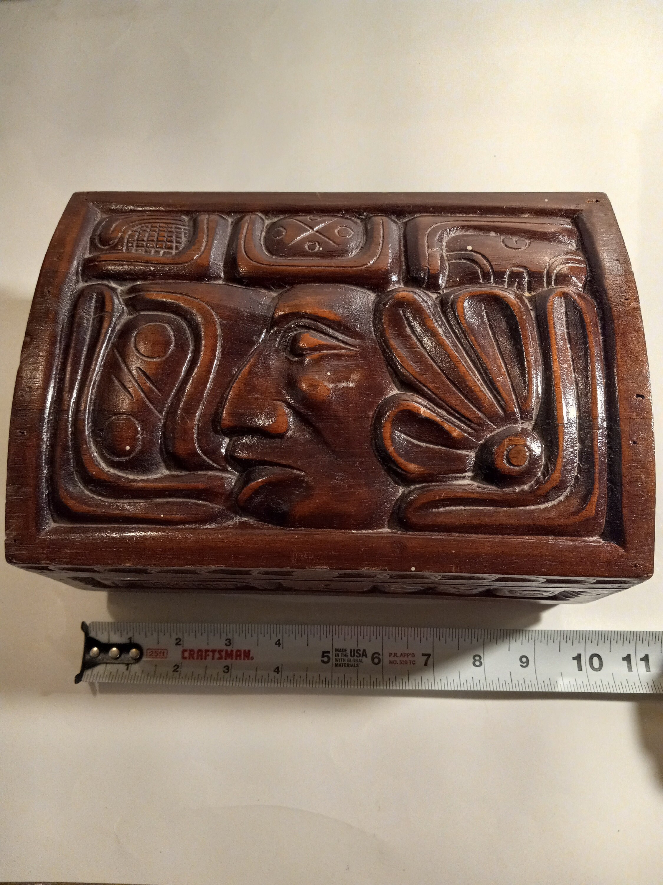 Mayan Folk Art Carved Wooden Lock Box - Etsy
