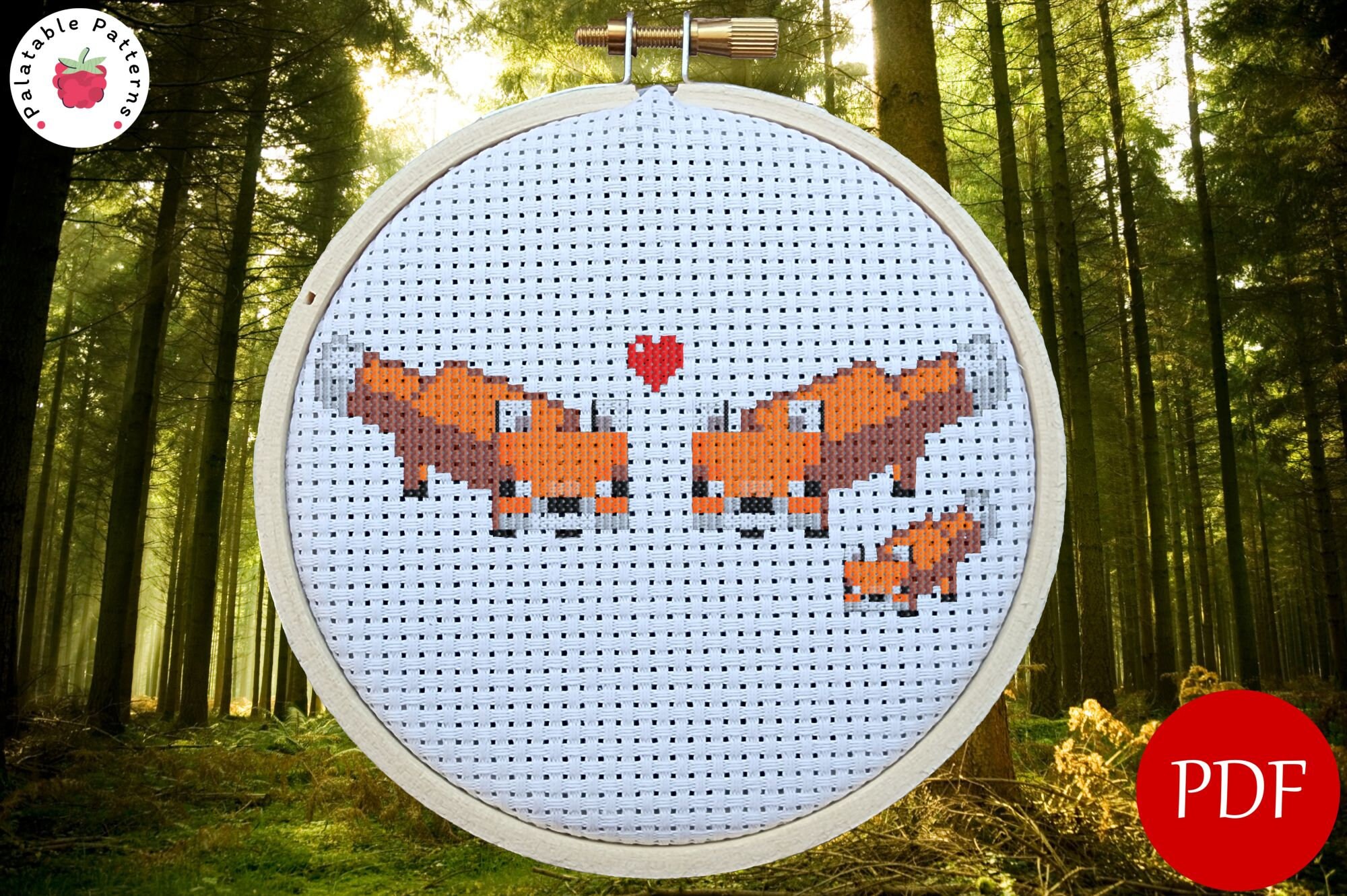 Minecraft Fox Family Cross Stitch Pattern - Etsy