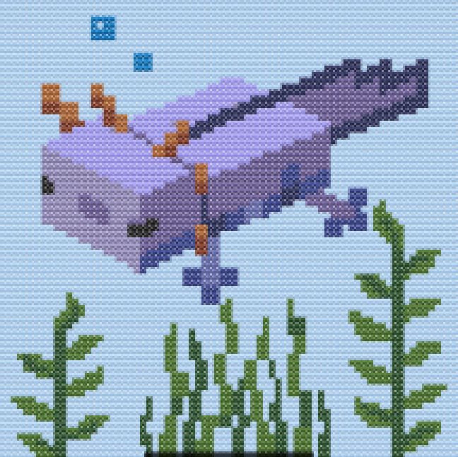 Minecraft Axolotl Cross Stitch Pattern - Etsy