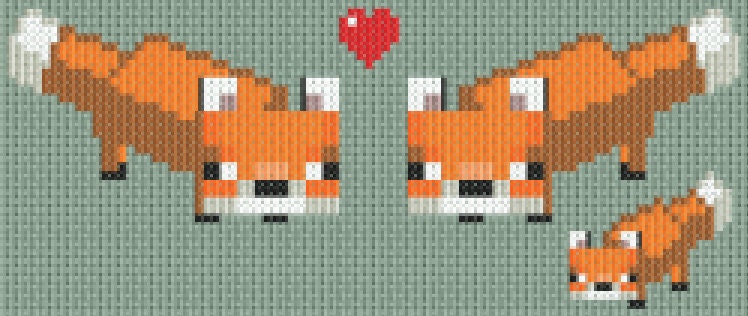 Minecraft Fox Family Cross Stitch Pattern - Etsy