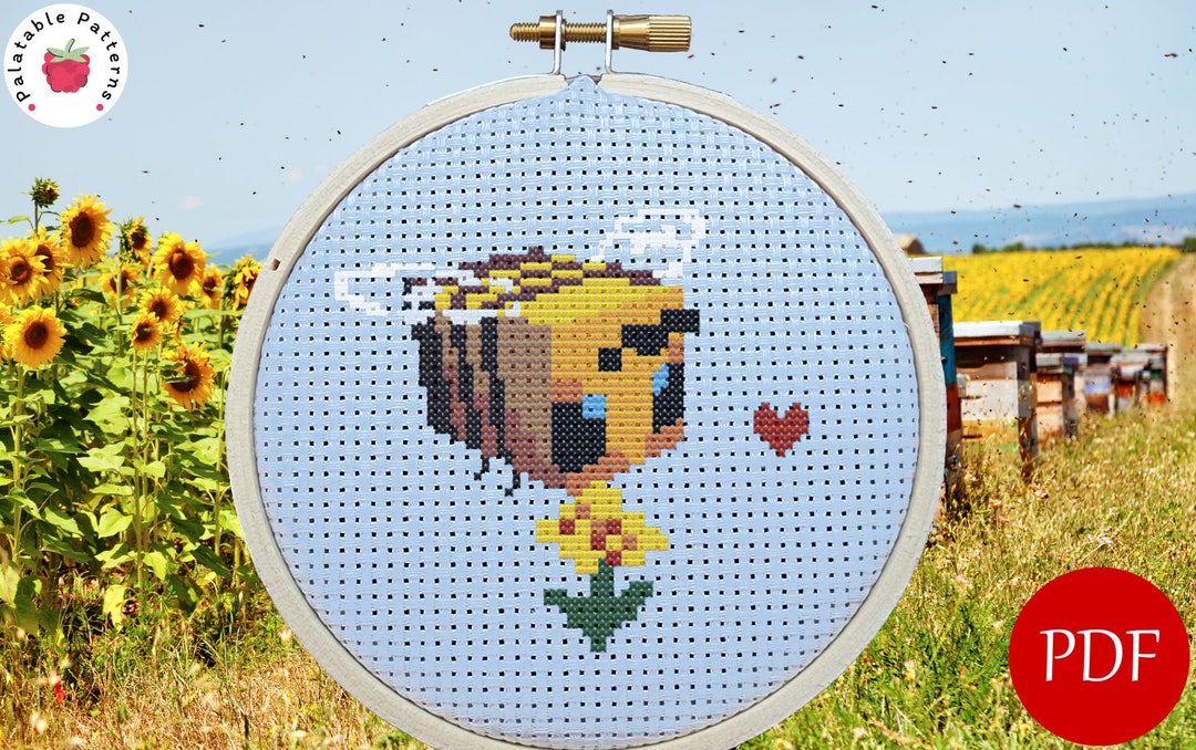 Minecraft Honey Bee Cross Stitch Pattern - Etsy