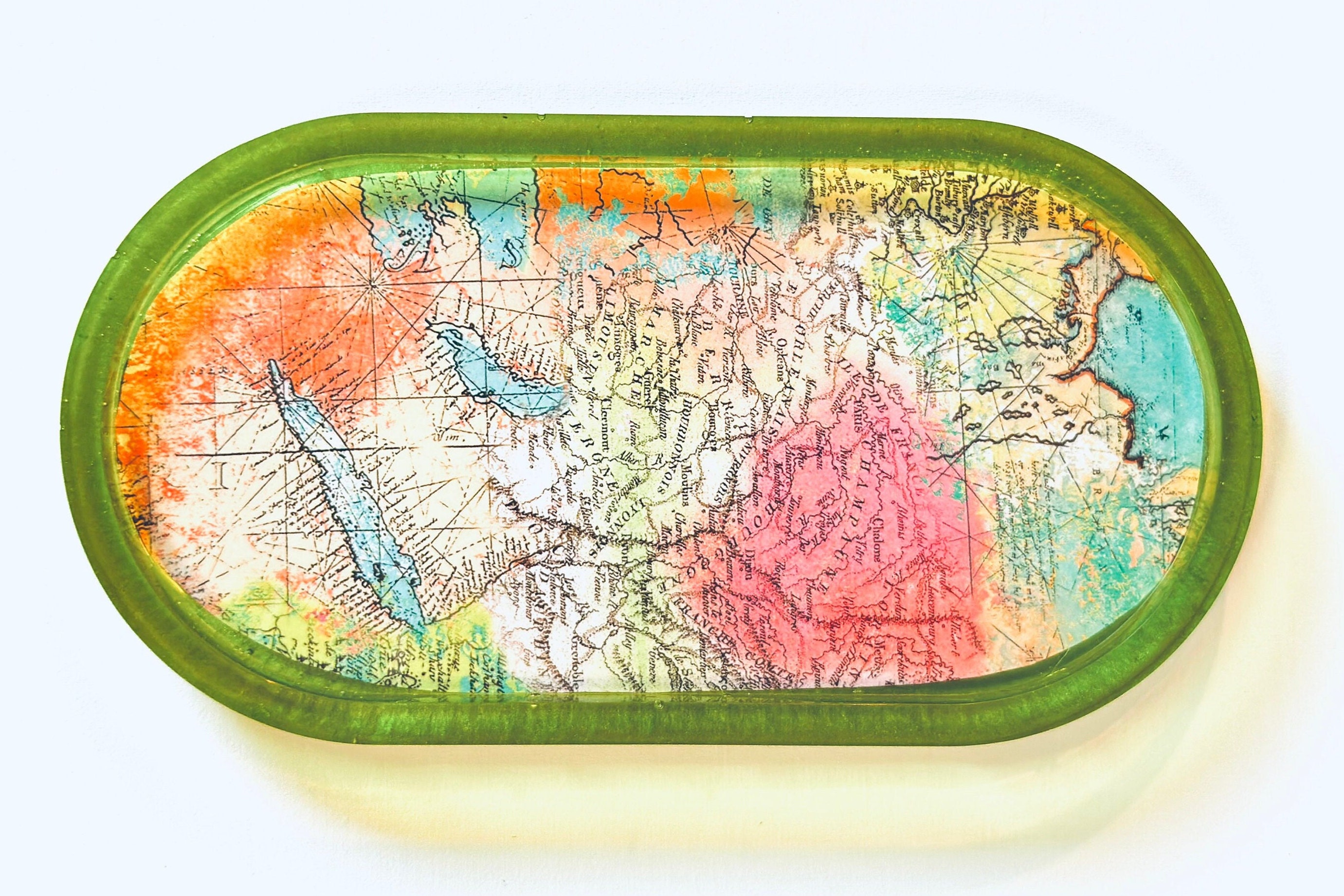 Colorful Maps Cartography Handmade Vanity Tray and Coasters - Etsy