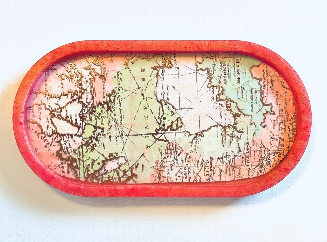 Colorful Maps Cartography Handmade Vanity Tray and Coasters - Etsy