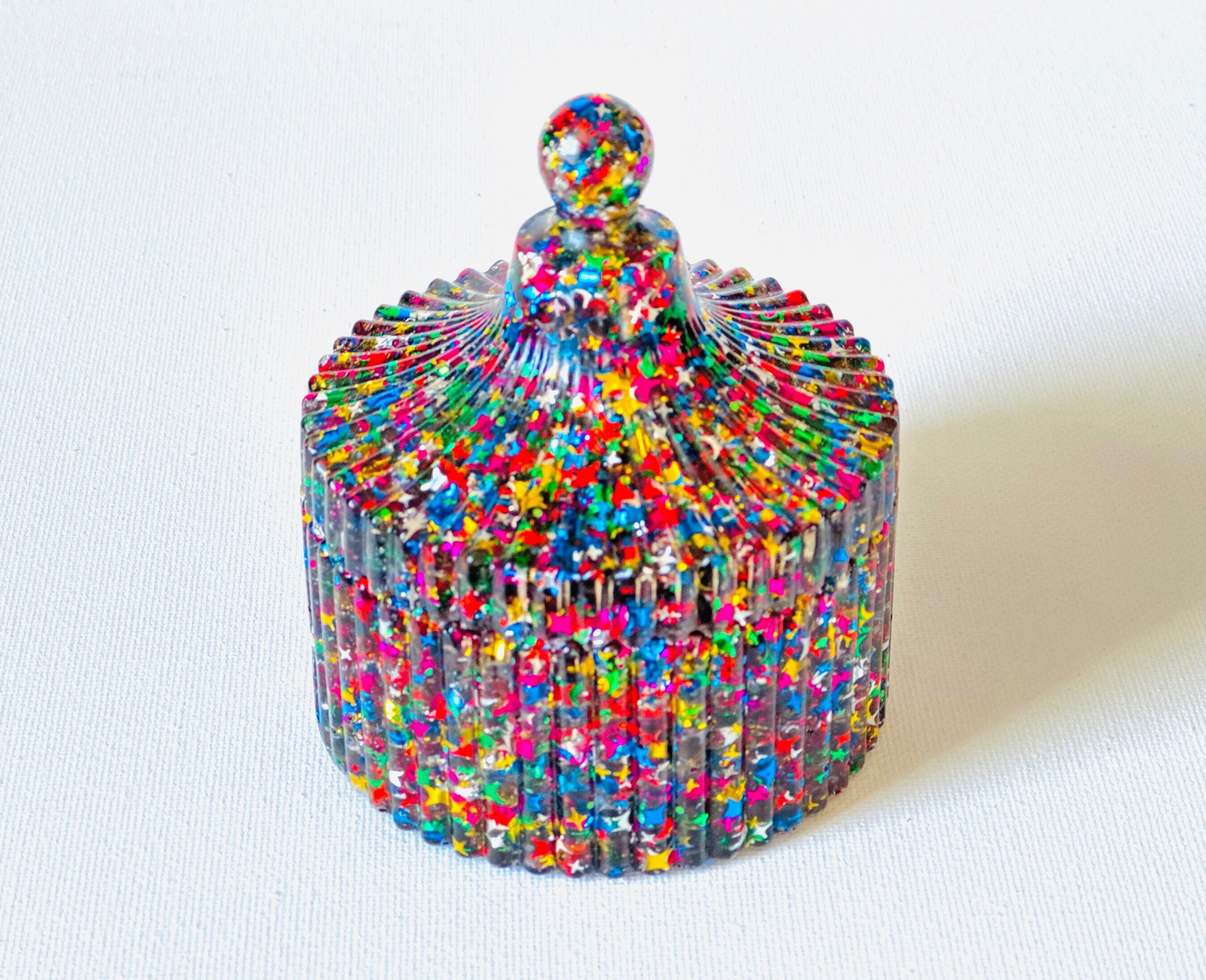 Rainbow Stars Small Decorative Box Glitter colorful handmade Storage ...