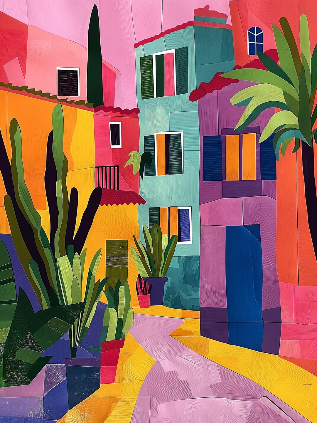 French Inspired Artwork - a La Matisse Art - St. Tropez Art - Joie De ...