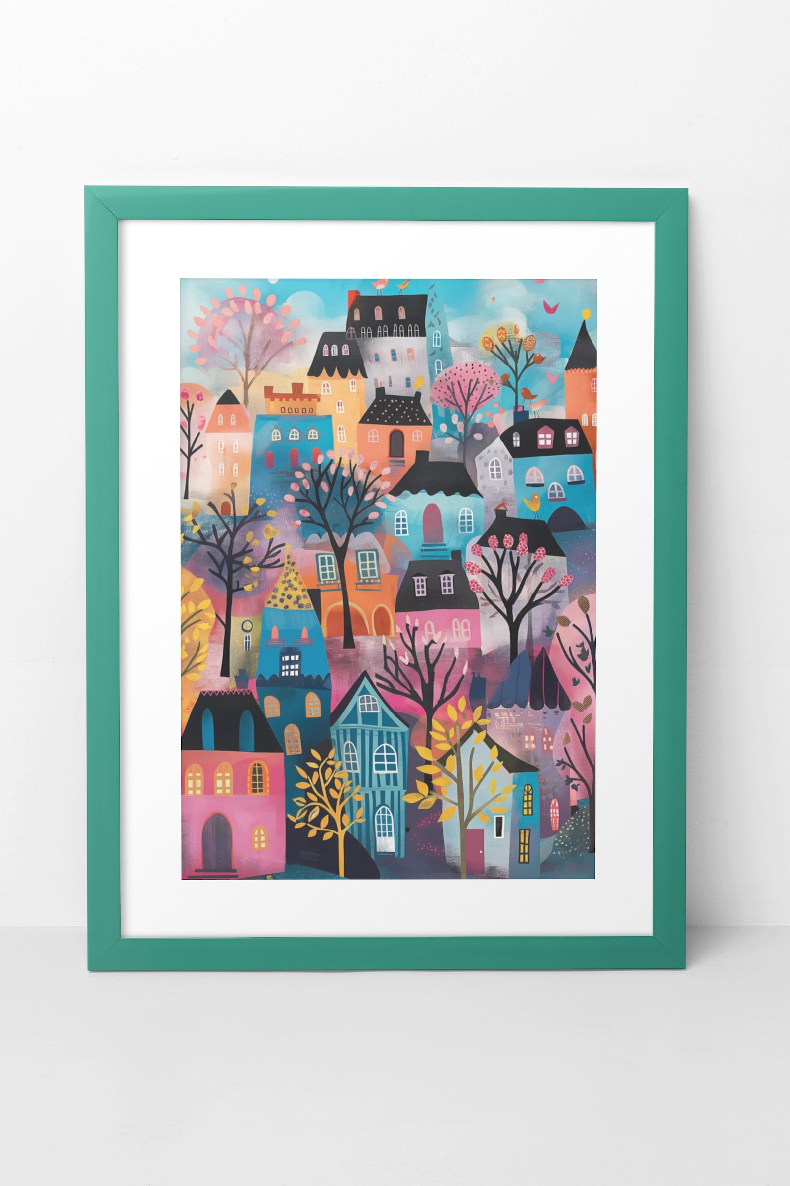 Mary Blair Style House Print: Whimsical Pastel Art (digital Download ...