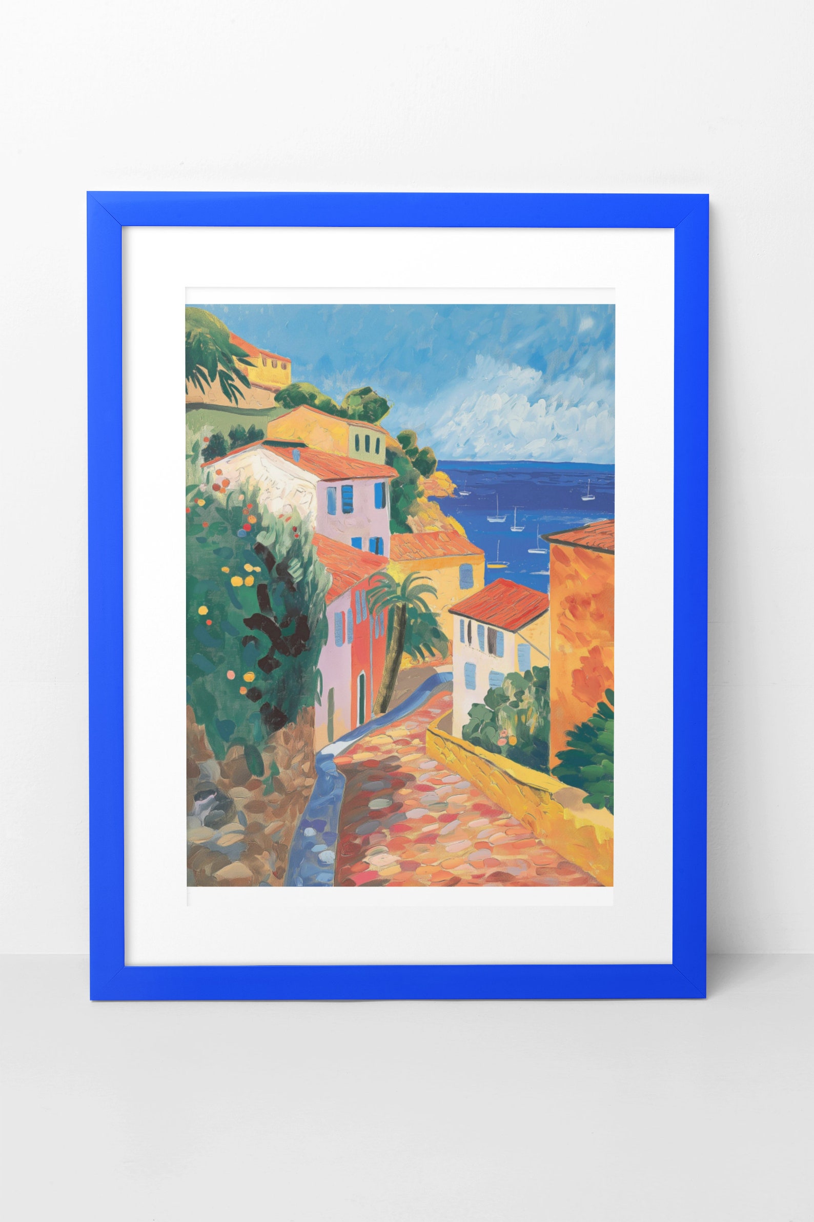 French Riviera Art Print: Seaside Houses, Henri Matisse Style (digital ...