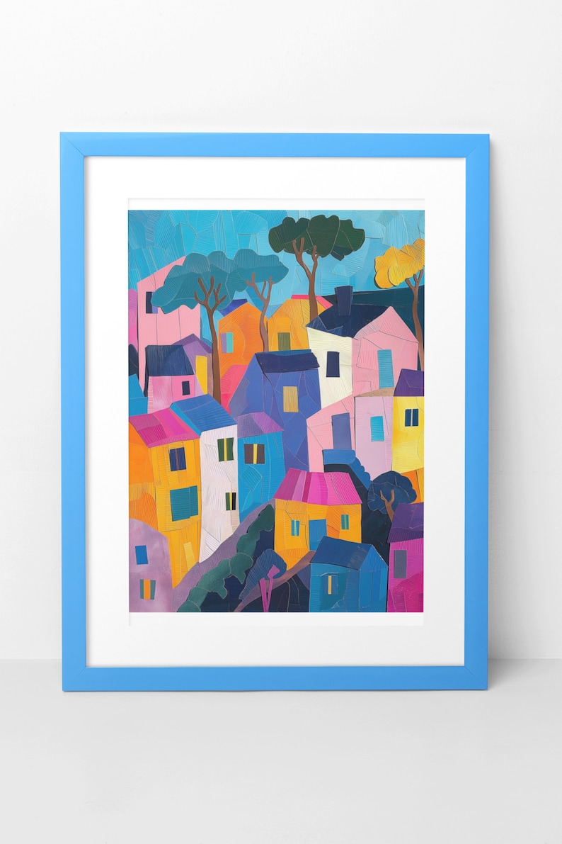 Matisse Style French Homes Print: Colorful Abstract Art (digital ...