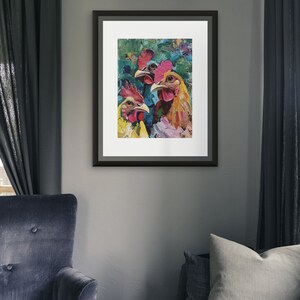 Impasto Chicken - Abstract Chicken Gift - Vibrant Chicken Art - Whimsy ...