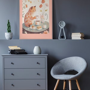 Cute Cat in Teashop - Plump Cat Teashop - Mei Ling Style Art - Teatime ...