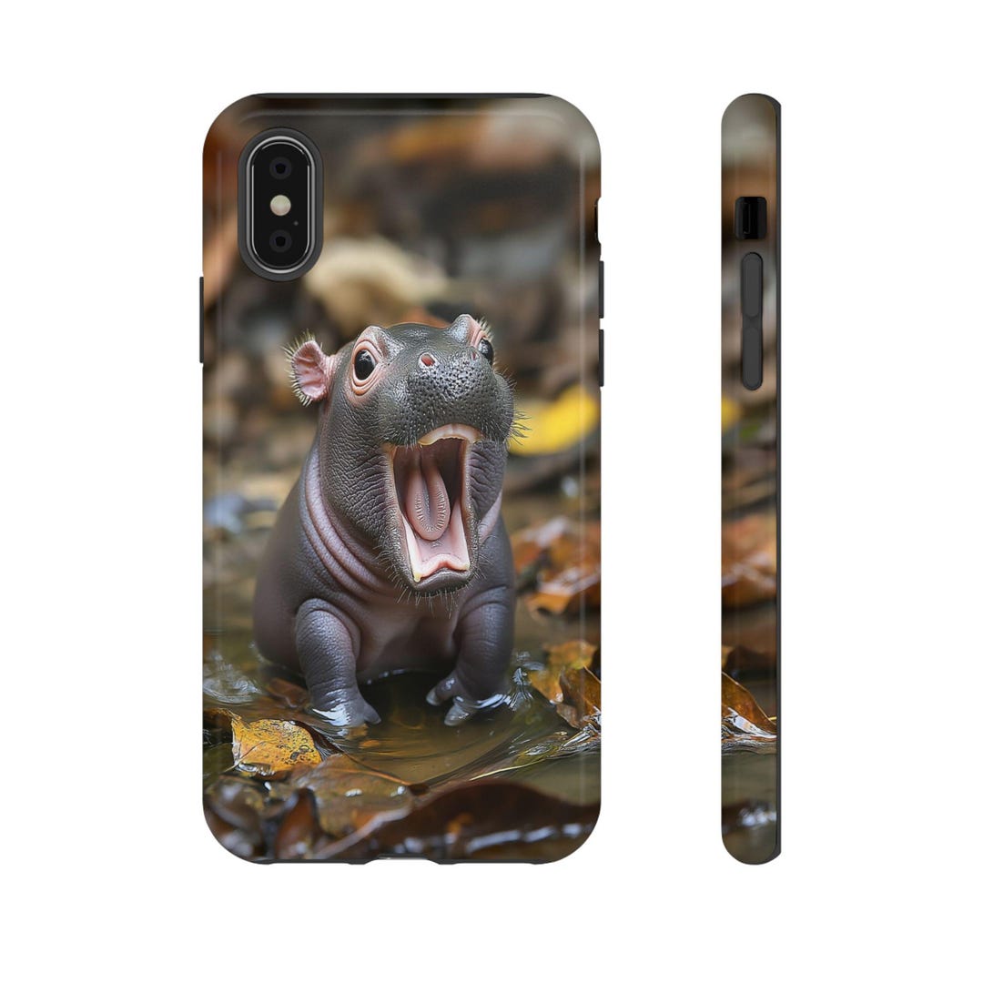 Yawning Baby Hippo Phone Case | Cute Animal Wildlife Photography - Etsy