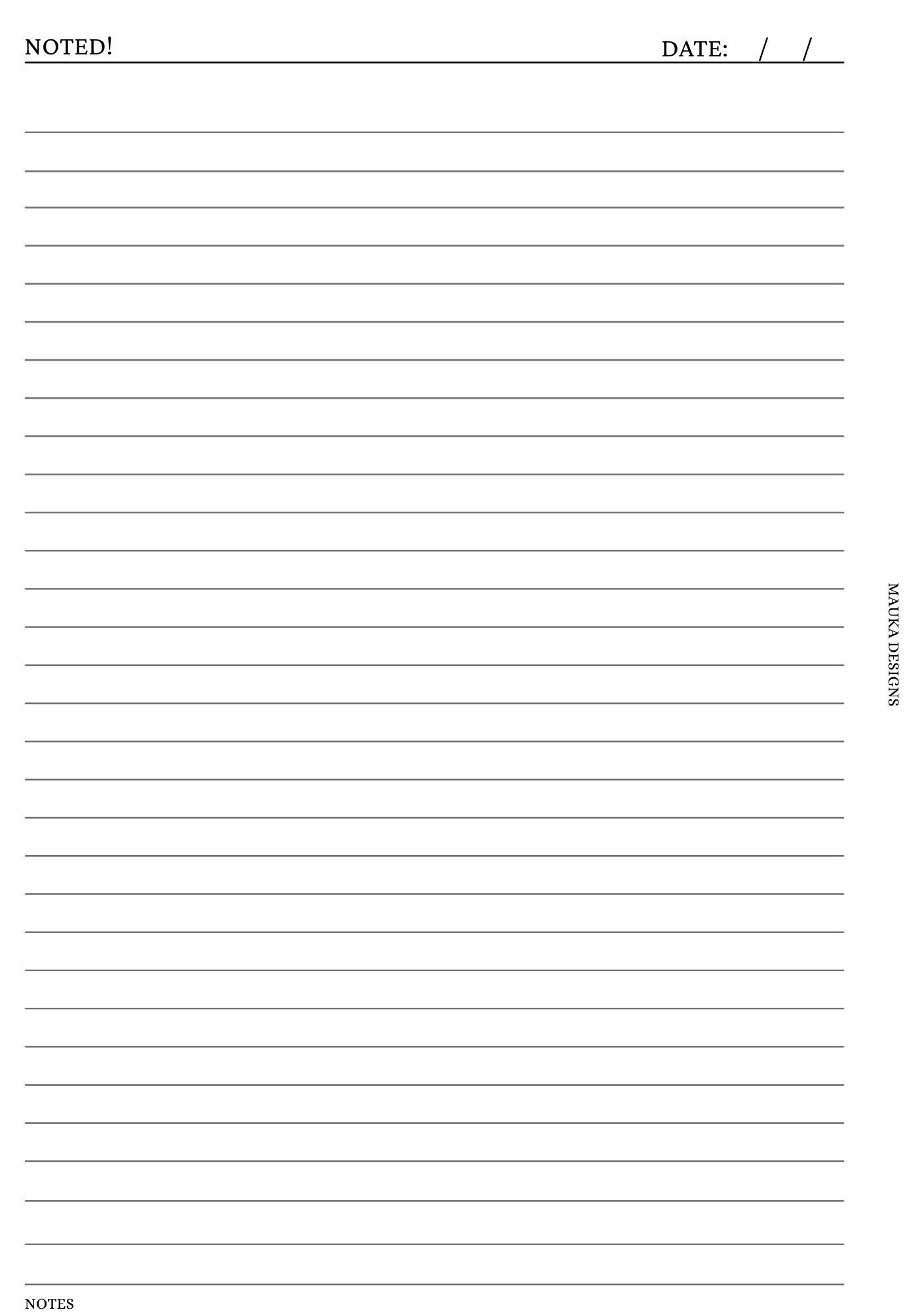 Letter Size Notes Page Printable Planner Insert Personal Size Inserts ...