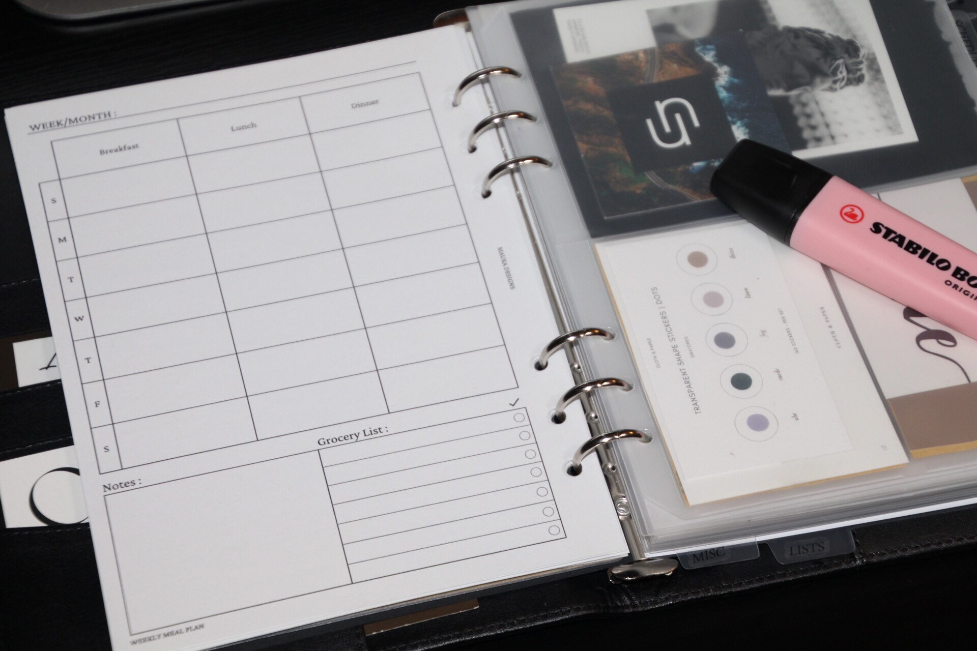 A5 Weekly Meal Plan Printable Planner Insert Personal Size Inserts Meal ...