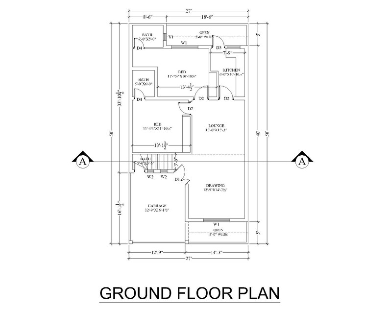 Architectural Floor Plan Drawings for Beautiful House With - Etsy Canada