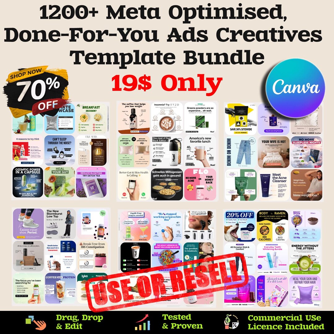 1200+ Meta-optimized Canva Ad Templates | High-converting, Editable Ad ...
