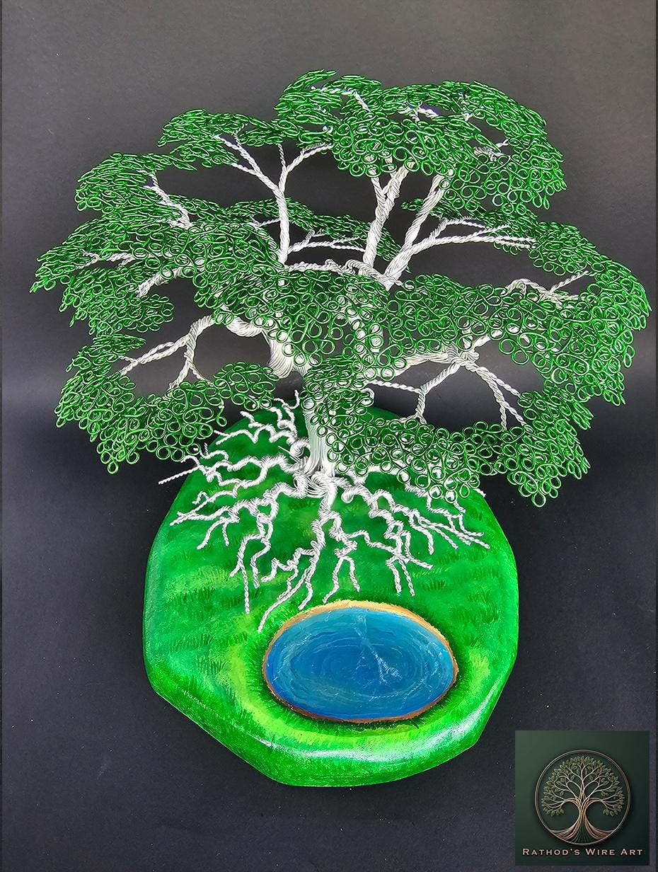 Whimsical Large Wire Tree Sculpture / Unique Handcrafted Wire Tree Art ...