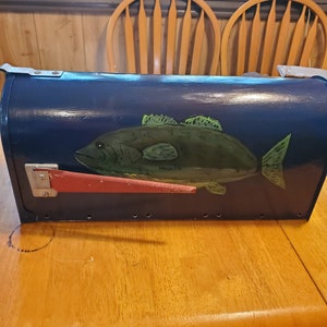 Gone Fishing Hand Painted Rural Mailbox Cabin Lake House Post Mount - Etsy