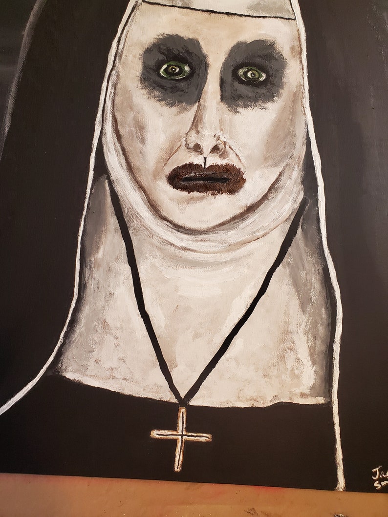 Halloween Prop Hand Painted Acrylic Painting of the Conjuring 2 Nun ...