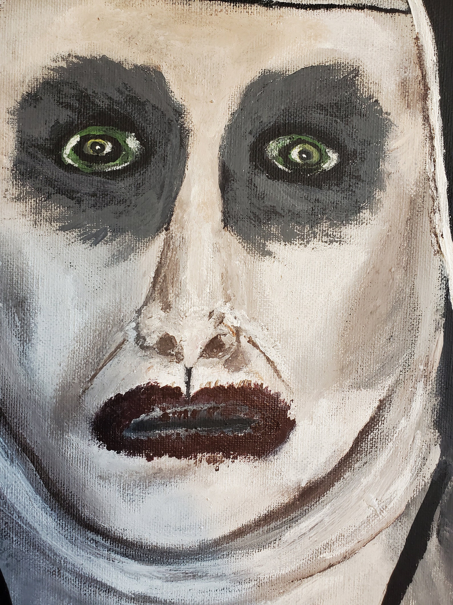 Halloween Prop Hand Painted Acrylic Painting of the Conjuring 2 Nun ...