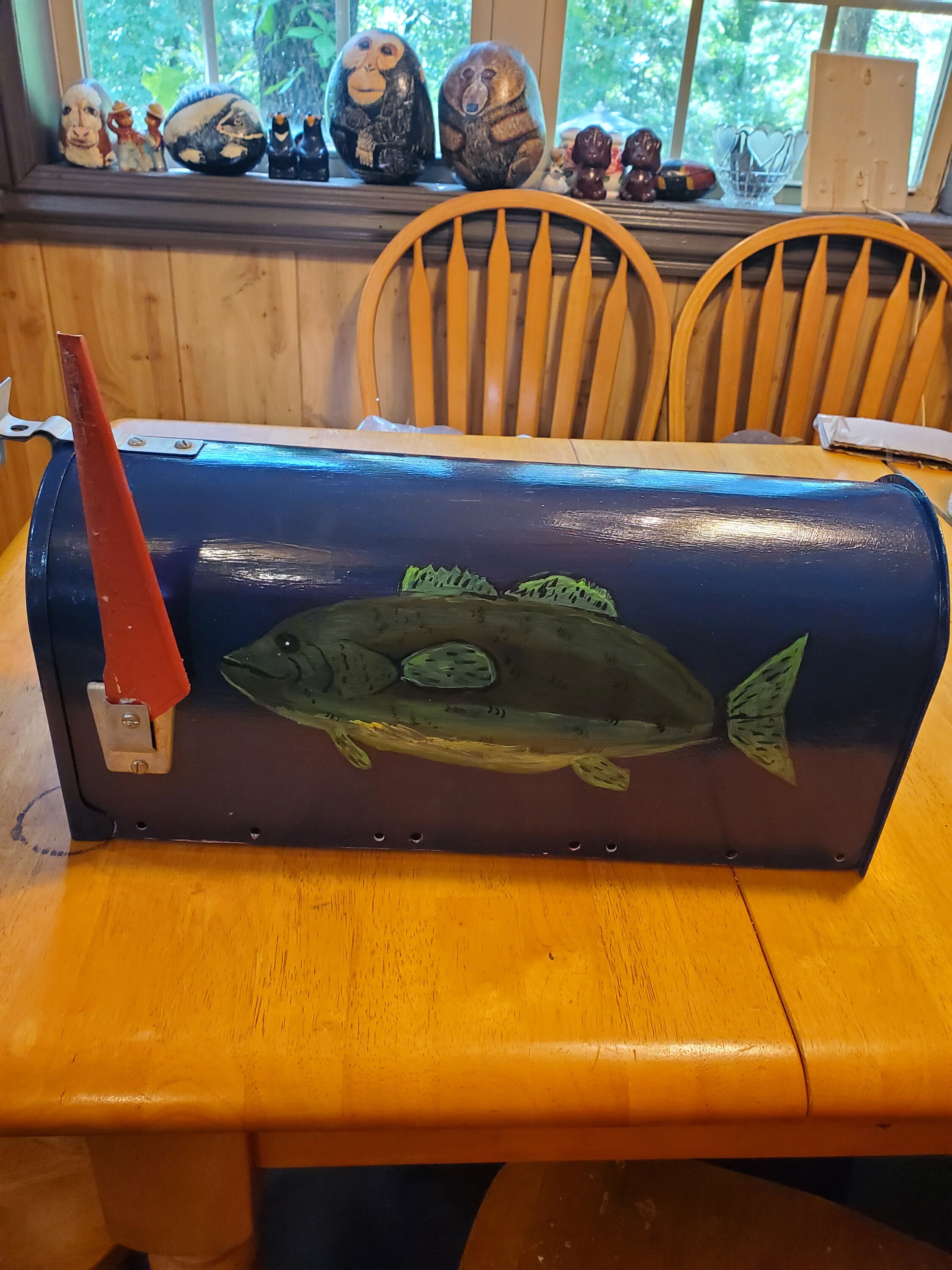 Gone Fishing Hand Painted Rural Mailbox Cabin Lake House Post Mount - Etsy