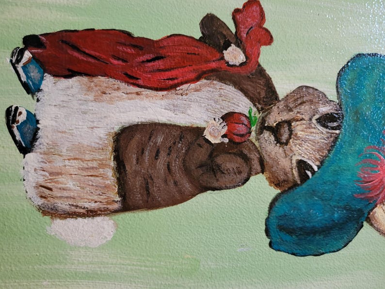 12X12 Acrylic Painting on Porcelain Tile Whimsical Beatrix Potter Peter ...