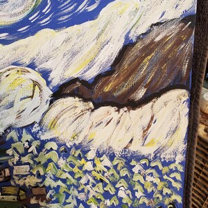 Hand Painted Acrylic Painting Starry Night Replica on Stretched Canvas ...