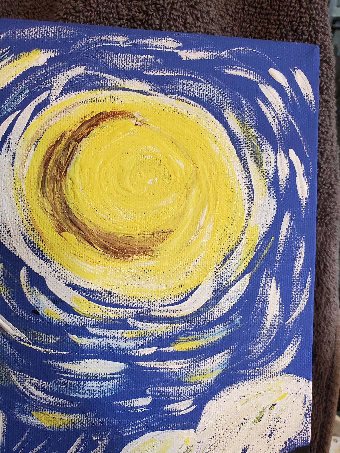 Hand Painted Acrylic Painting Starry Night Replica on Stretched Canvas ...