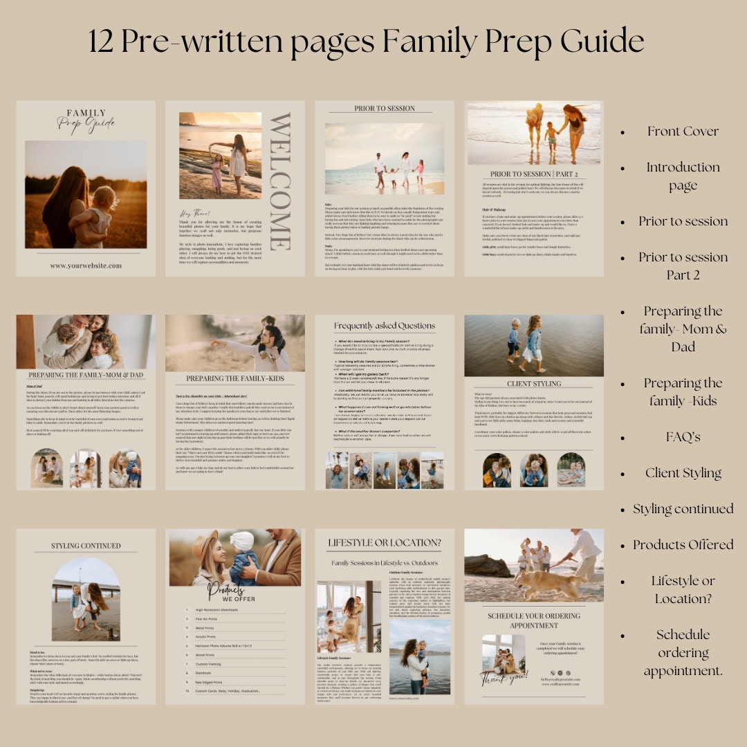 Family Prep Guide- Pre-written Content, Preparation Guide for ...