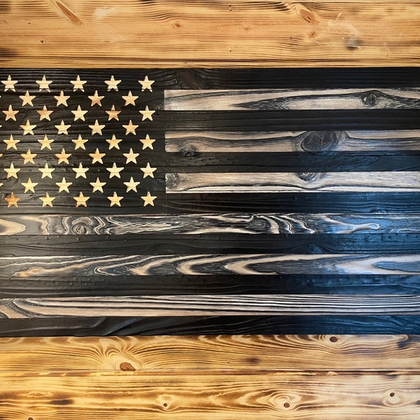 Burnt Wood Flag - Etsy