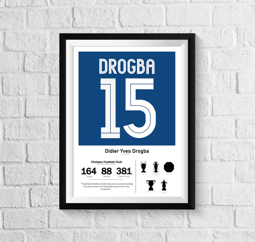 Football Icon Poster - Didier Drogba Stats - Etsy