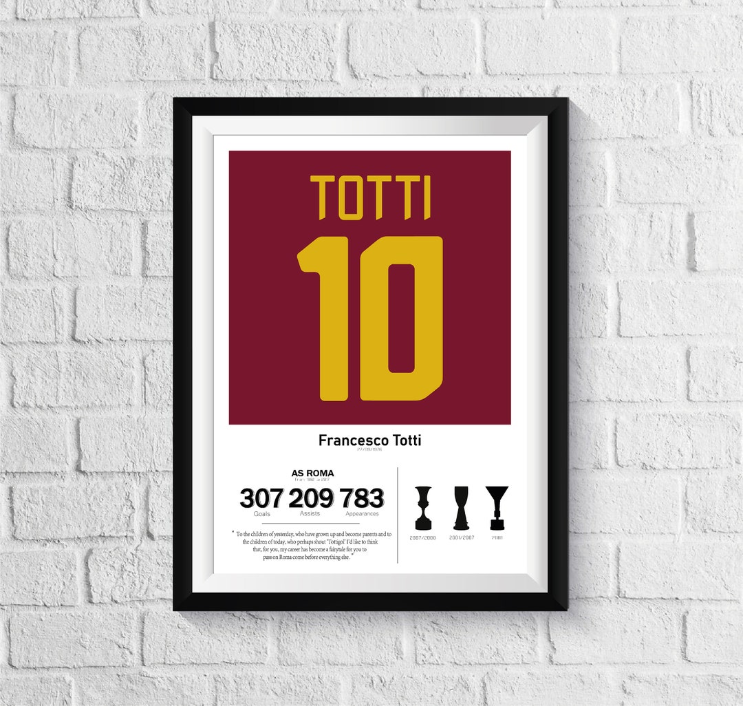 Football Icon Poster - Francesco Totti Stats - Etsy