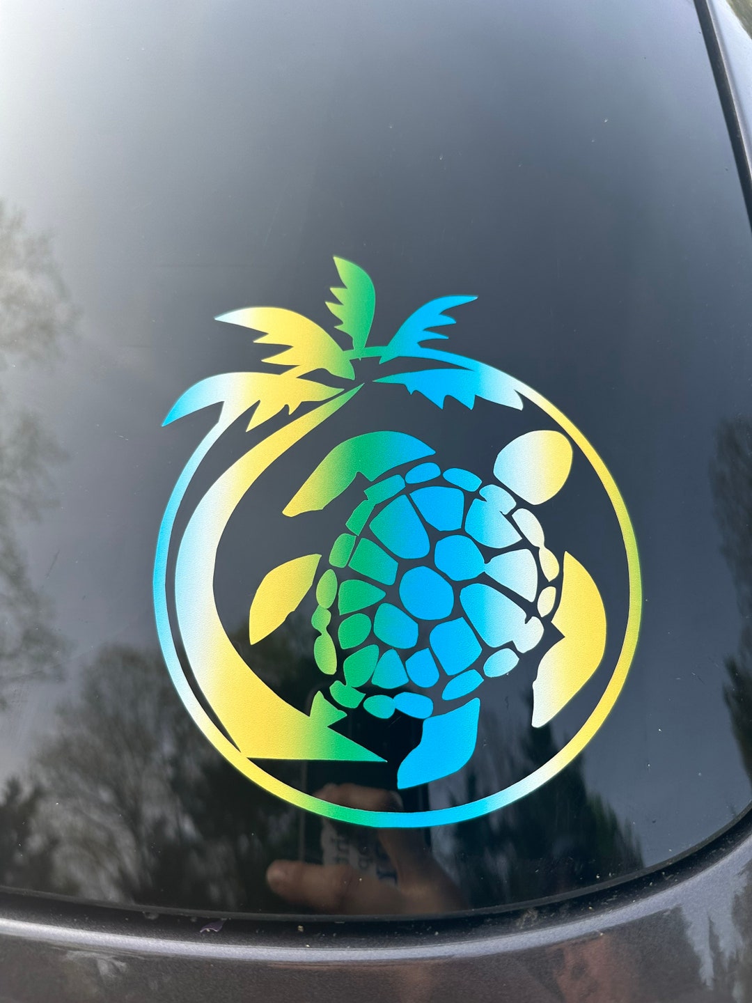 Turtle Palm Tree Decal | Ocean Salt Life | Summer | Beach Water | Car ...