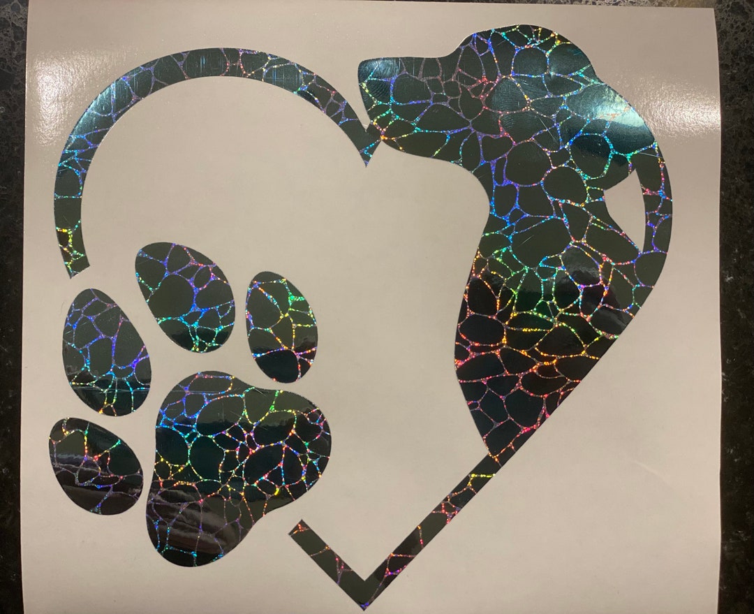 Dog Love Heart Paw Print Sticker Decal | Car Decal | Tumbler Decal ...