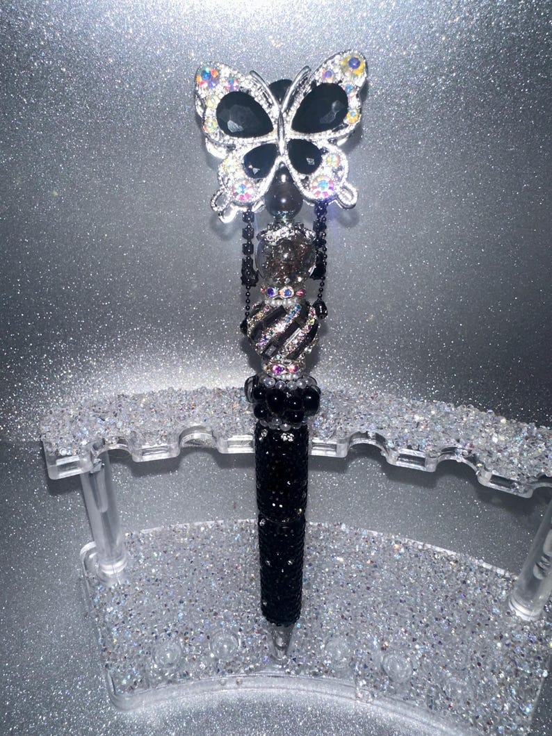 Butterfly With Dangles Rhinestone Bling Fancy Pens - Refillable Ink ...