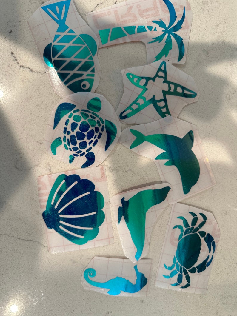 Tropical Beach Ocean Theme Decal Stickers Dolphin Palm - Etsy