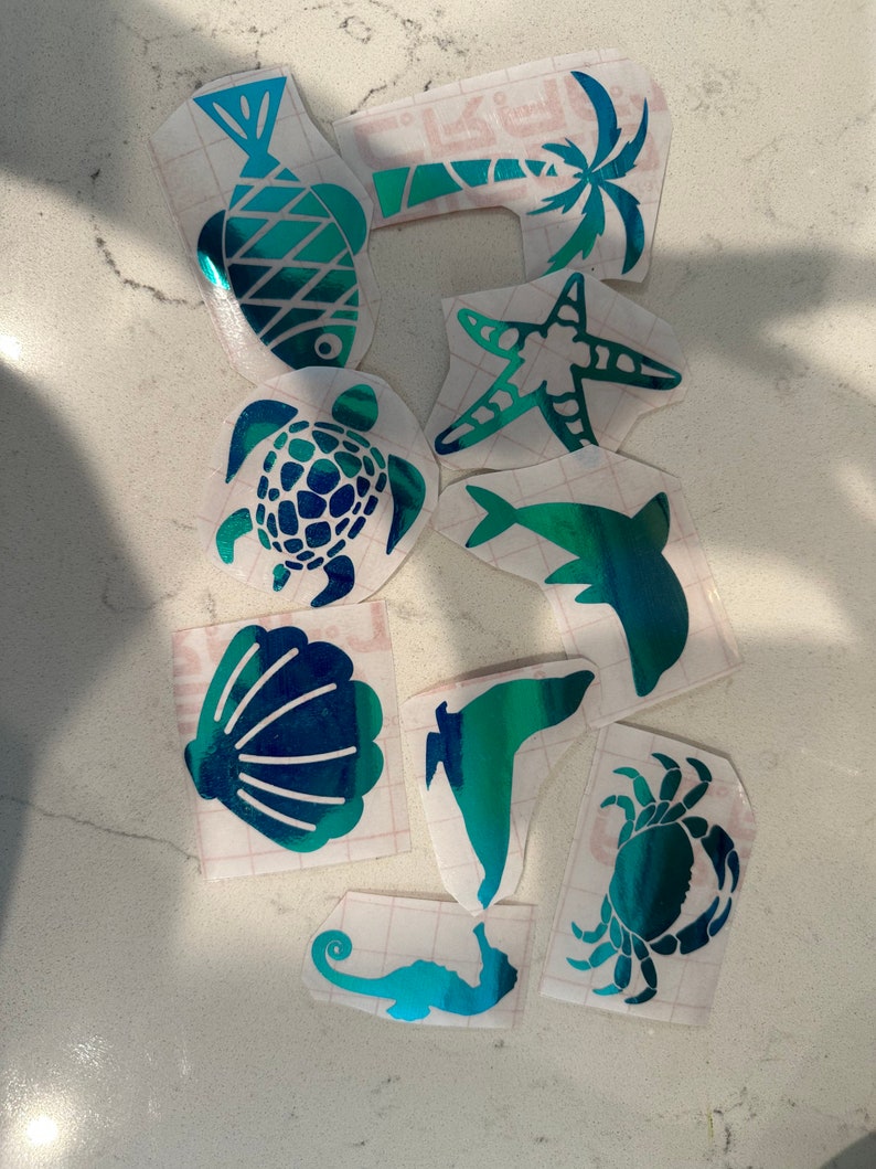 Tropical Beach Ocean Theme Decal Stickers Dolphin Palm - Etsy