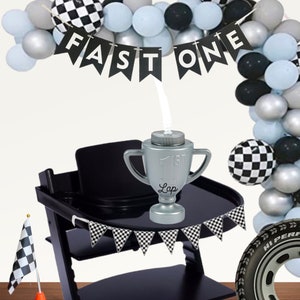 Fast One Car Birthday Party Decorations Banner * First Lap Car Birthday ...