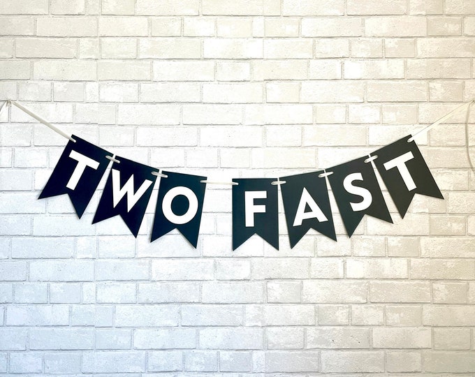Two Fast Banner -two Fast Car Birthday Party - Two Fast Birthday ...