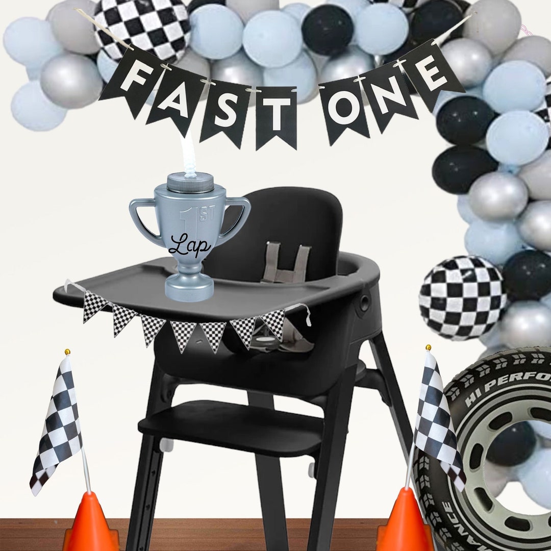 Fast One Car Birthday Party Decorations Banner * First Lap Car Birthday ...
