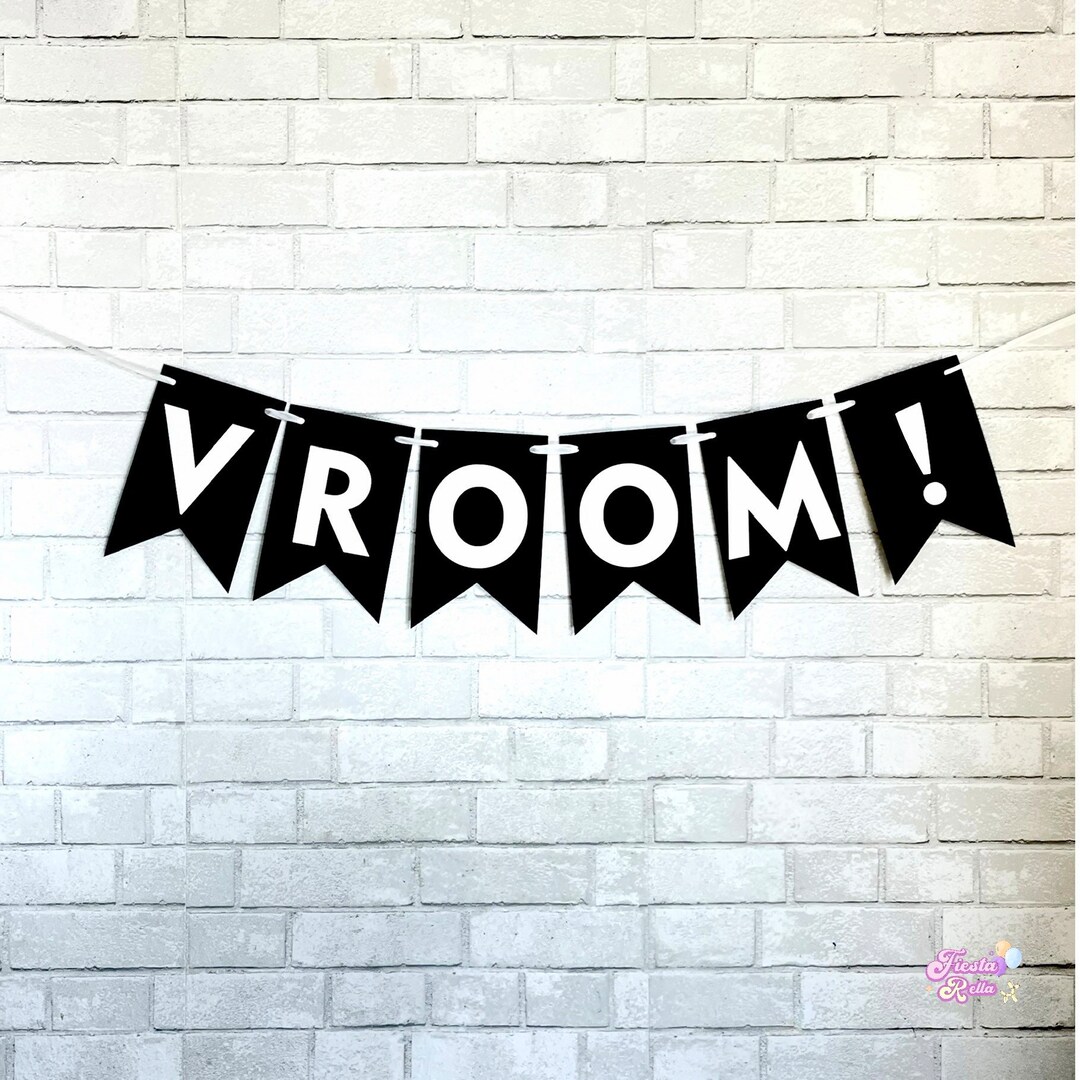 Vroom Banner -two Fast Car Birthday Party - Vroom Car Party - Second ...