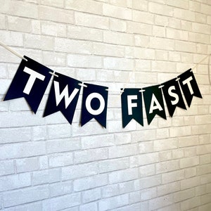 Two Fast Banner two Fast Car Birthday Party Two Fast Birthday ...