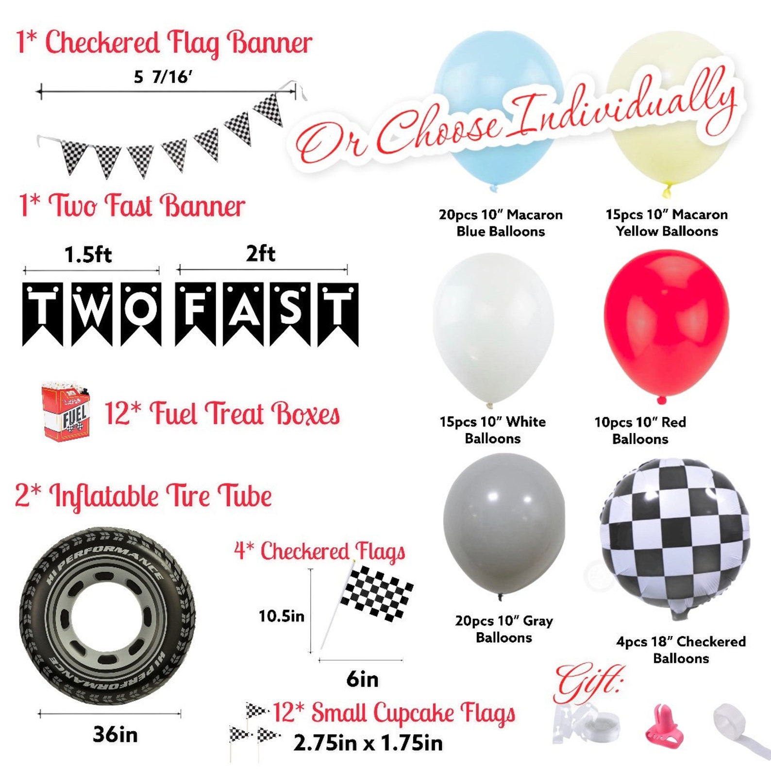Two Fast Birthday Party - Modern Rave Car Birthday- Race Car Balloon ...