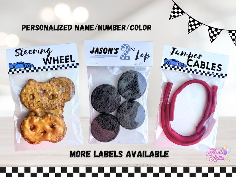 Race Car Birthday Party Favors - Fast One Birthday- Two Fast - 2 Fast ...