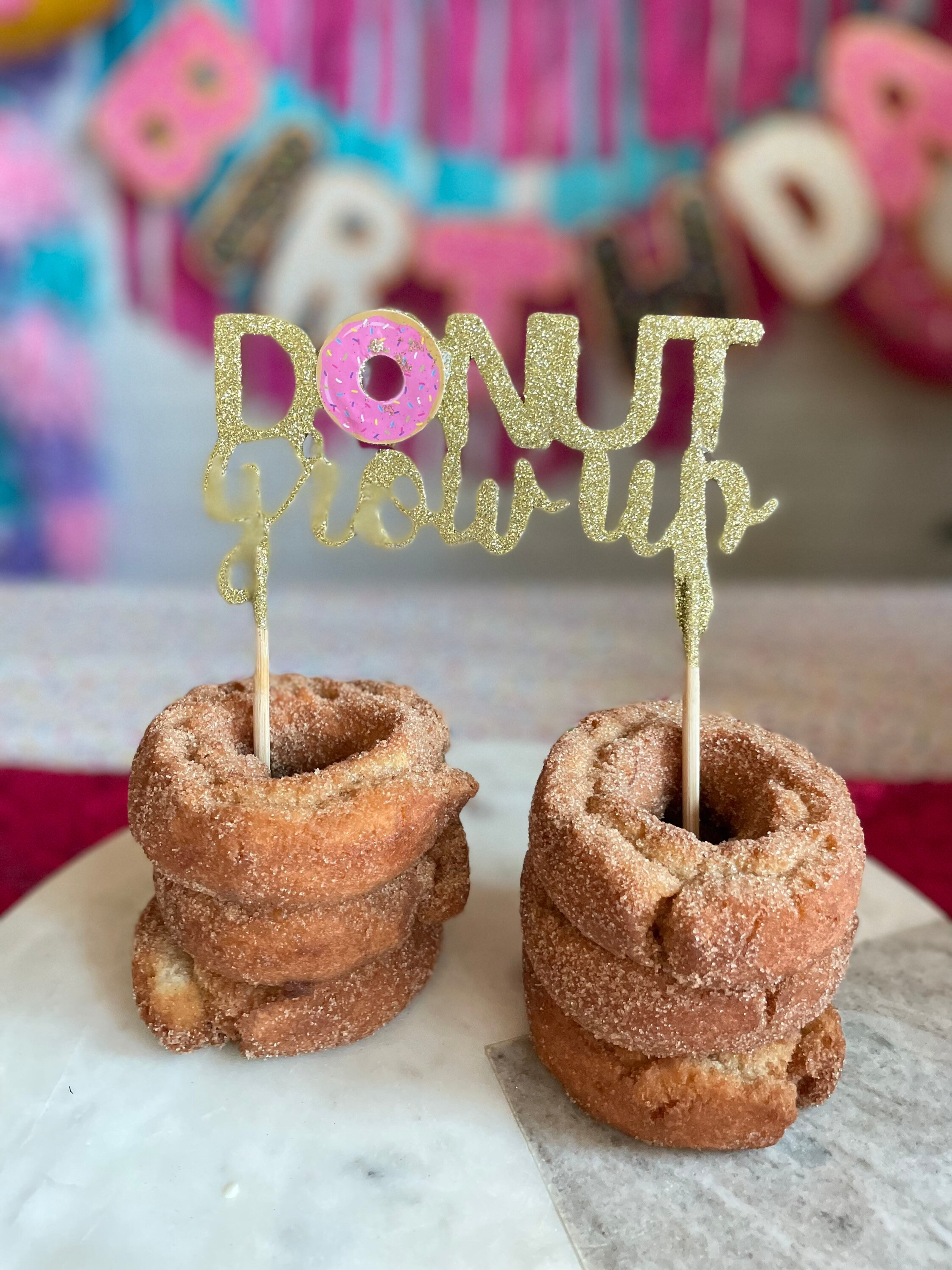 Donut Cupcake Toppers Donut Birthday Party Cupcake Toppers - Etsy