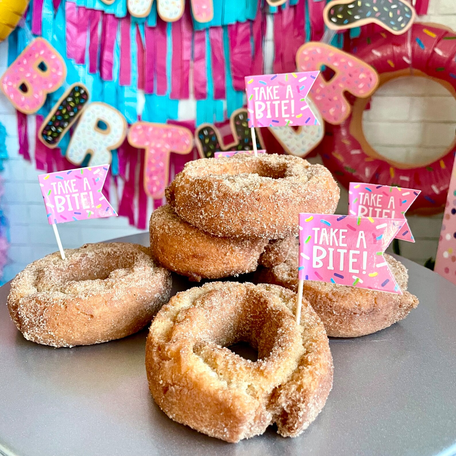 Donut Cupcake Toppers Donut Birthday Party Cupcake Toppers - Etsy