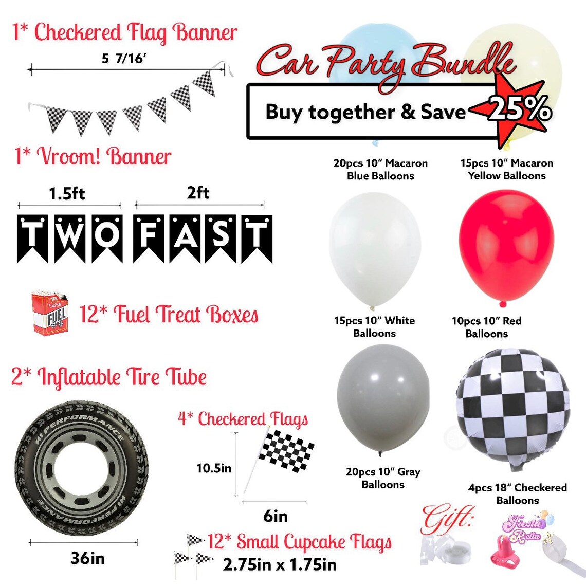 Two Fast Birthday Party Modern Rave Car Birthday Race Car - Etsy