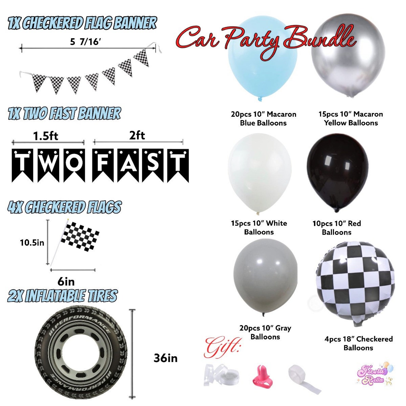 Two Fast Birthday Party Modern Rave Car Birthday Race Car Balloon ...