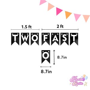 Two Fast Banner two Fast Car Birthday Party Two Fast Birthday ...