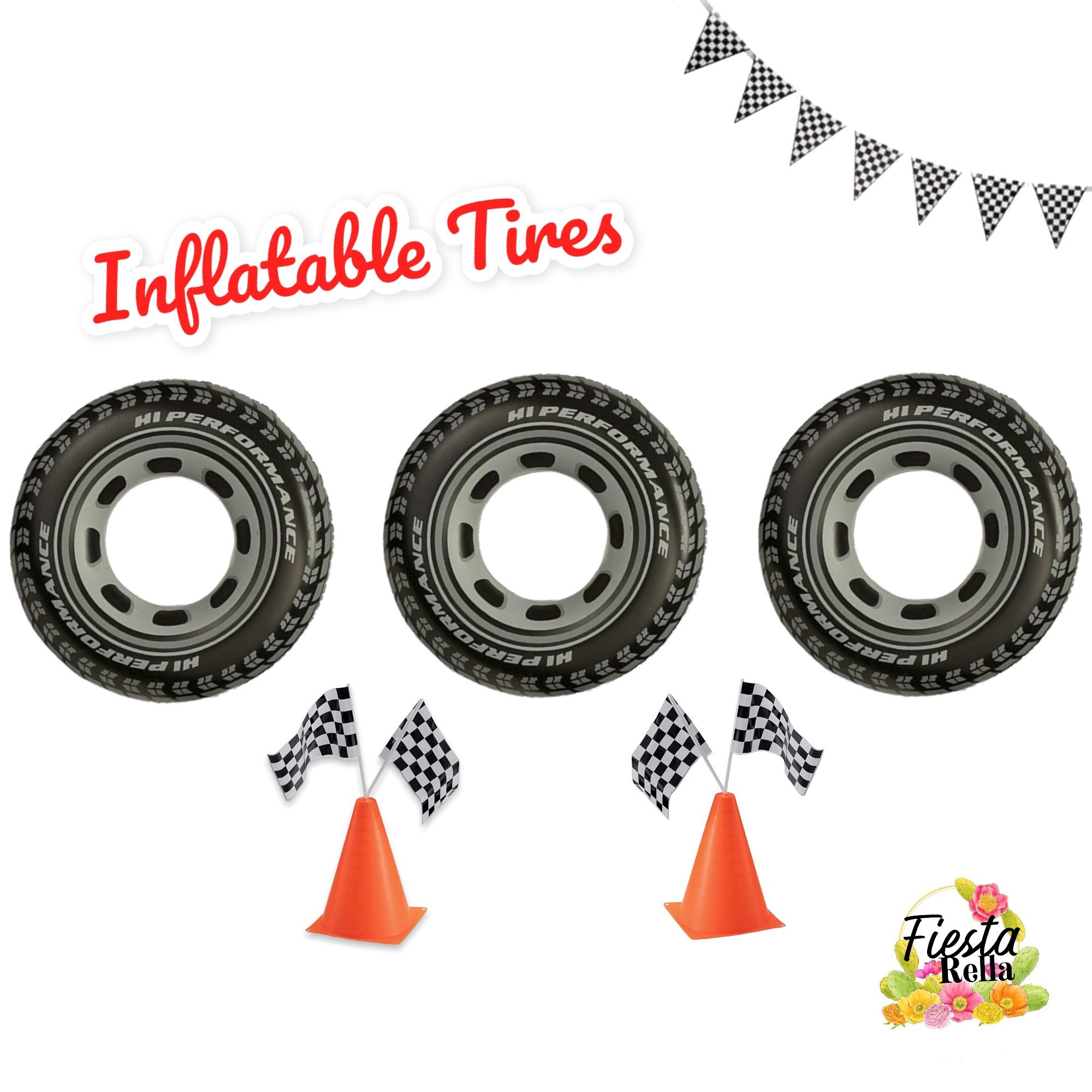2 Inflatable Tires -car Birthday Tire Decorations -car Birthday Tire ...